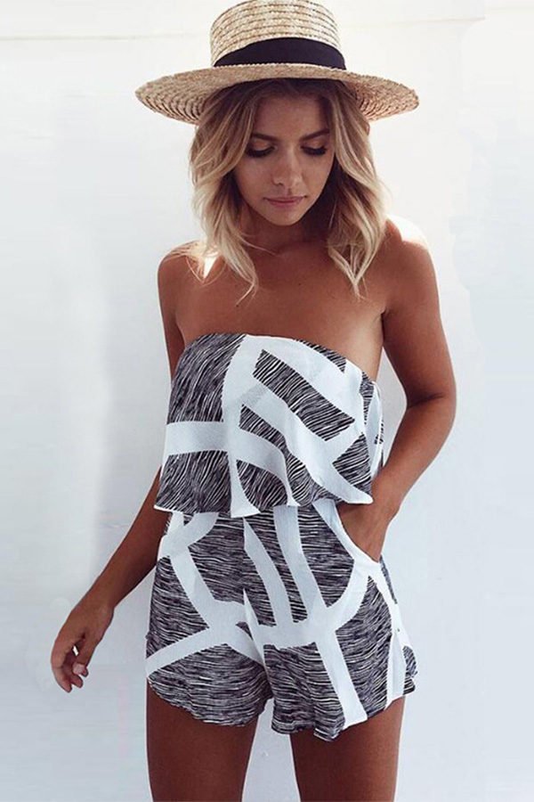 Hualong Women Strapless Sleeveless Cute Rompers For Summer Online